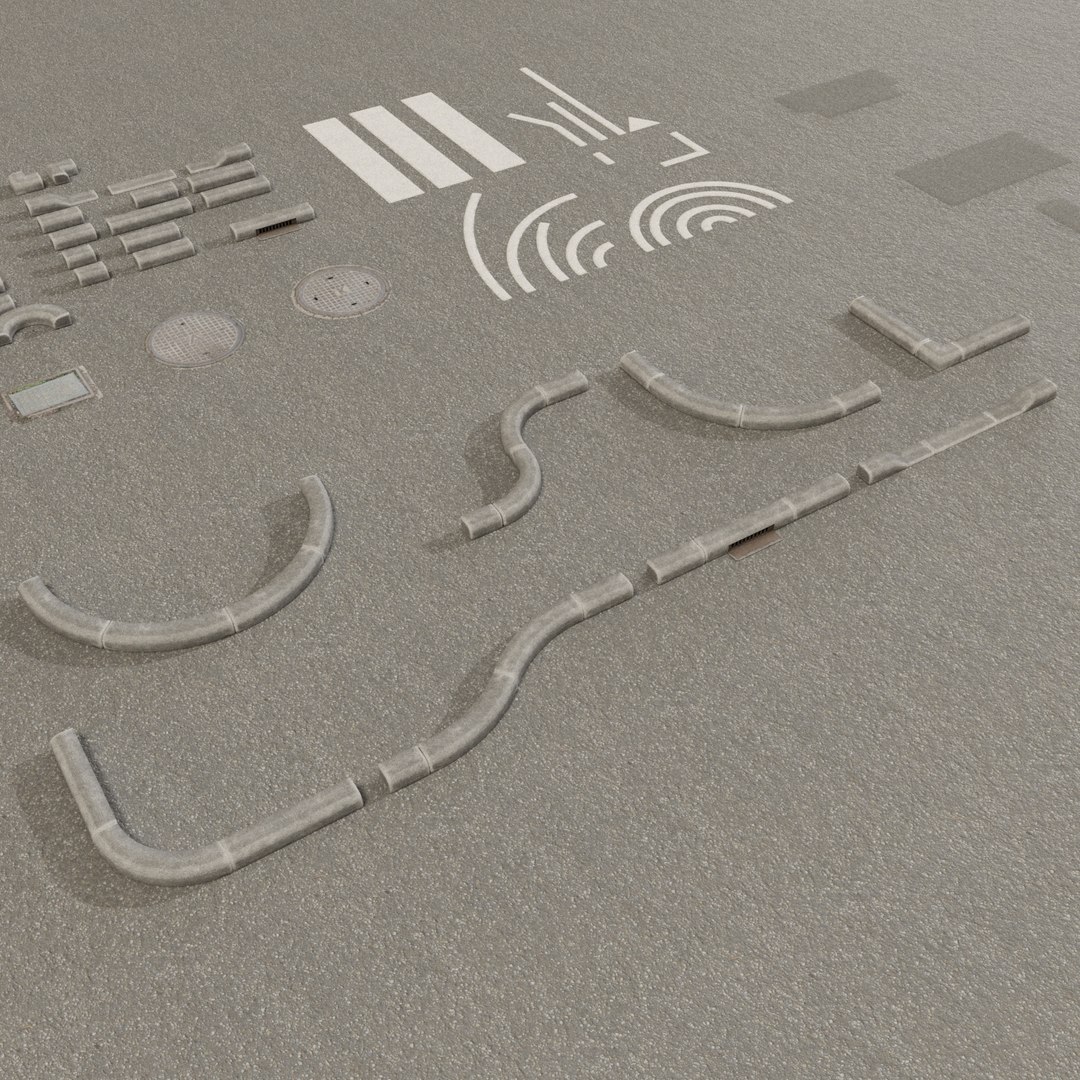 Road Asset Pack 3D Model - TurboSquid 1244535