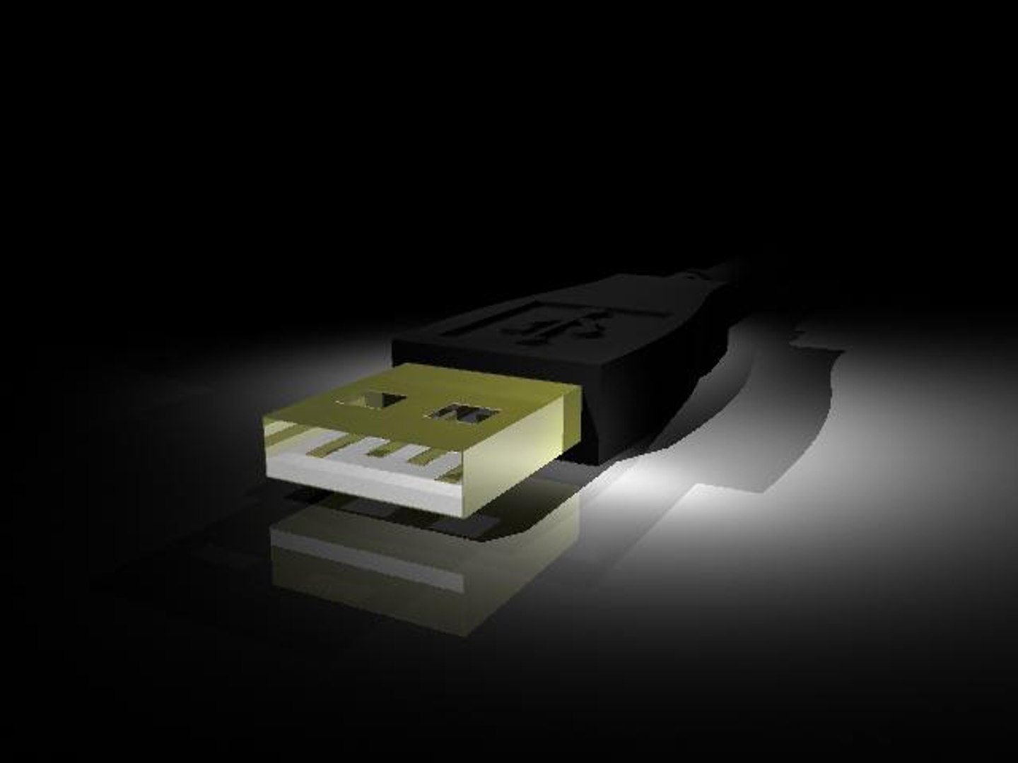 Gold Usb Cable 3d Model