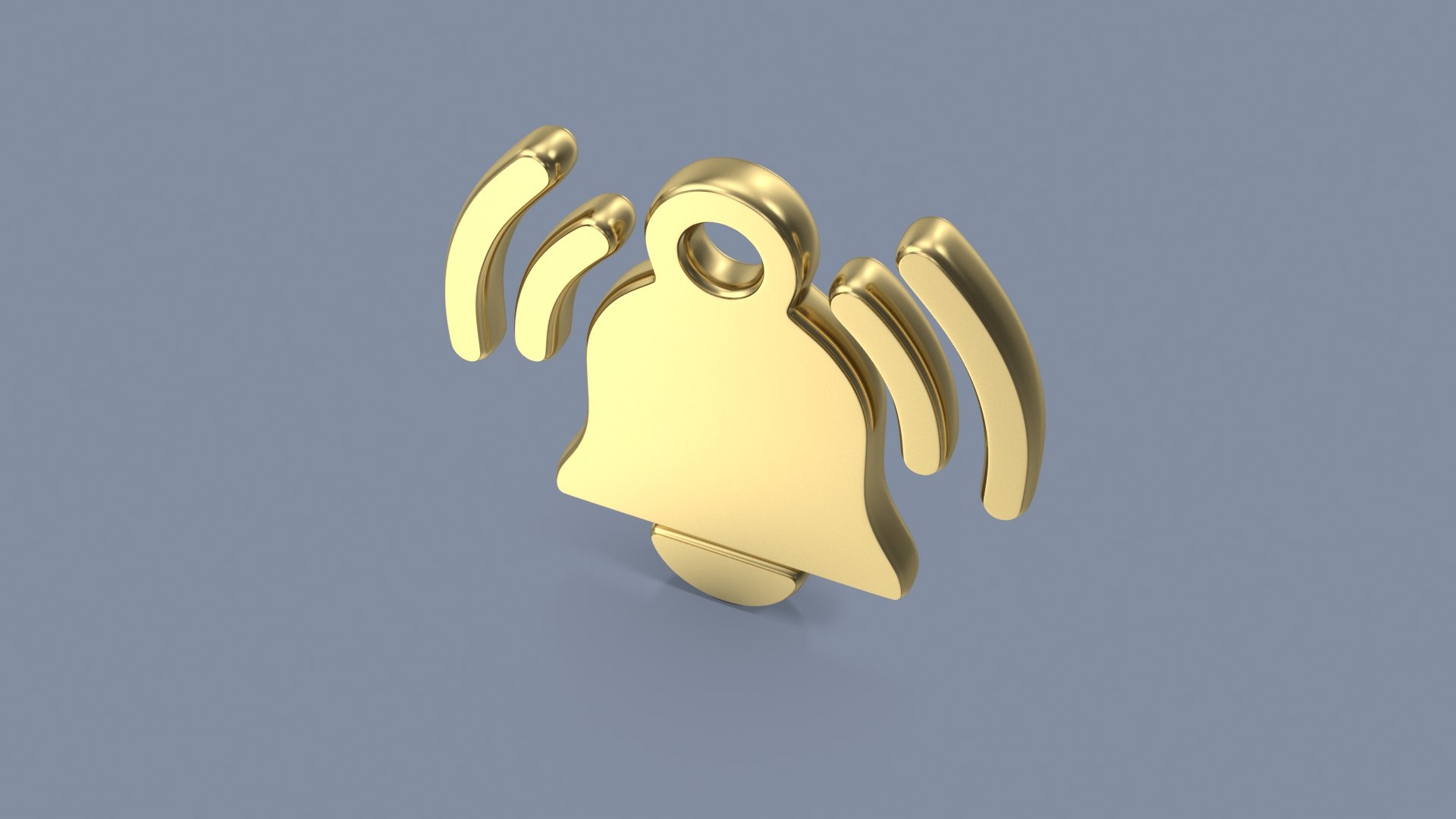 3D Notification Bell Symbol Gold Model - TurboSquid 2066706