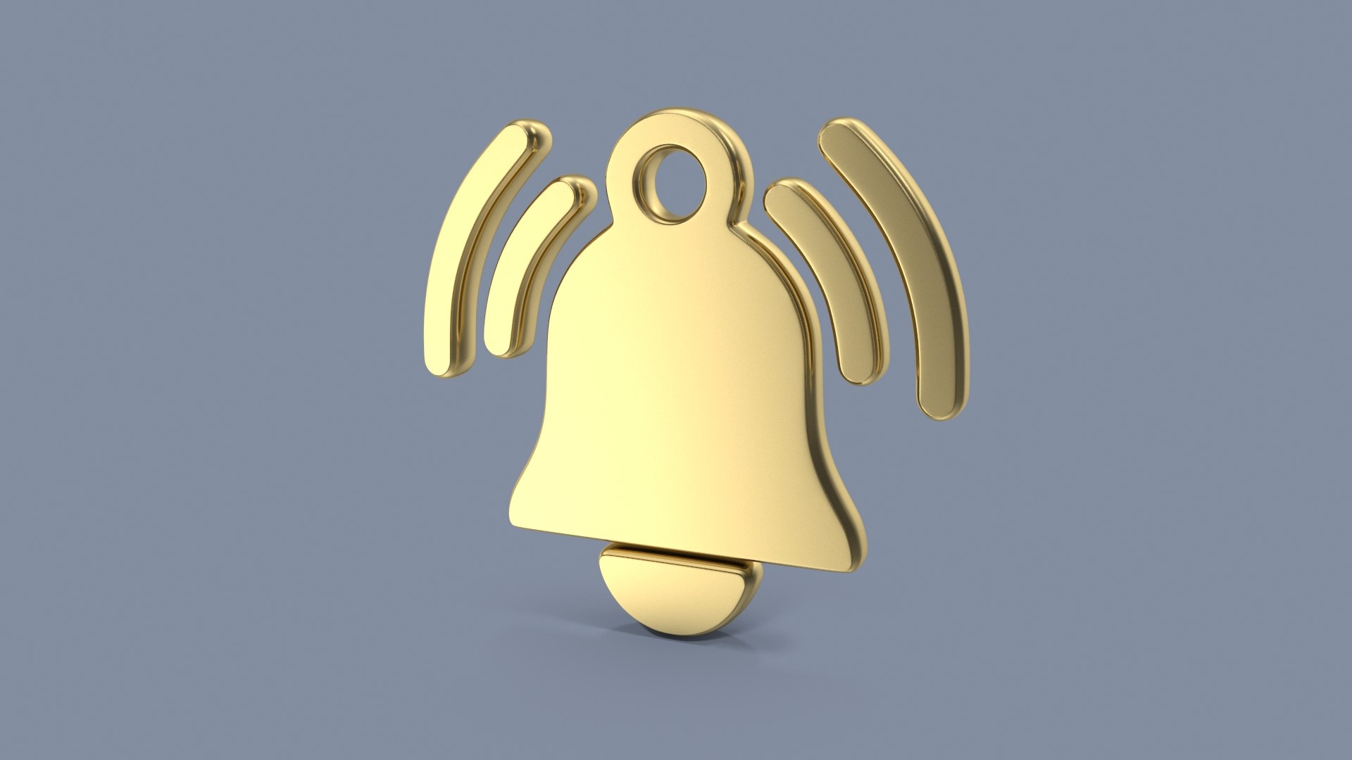 3D Notification Bell Symbol Gold Model - TurboSquid 2066706