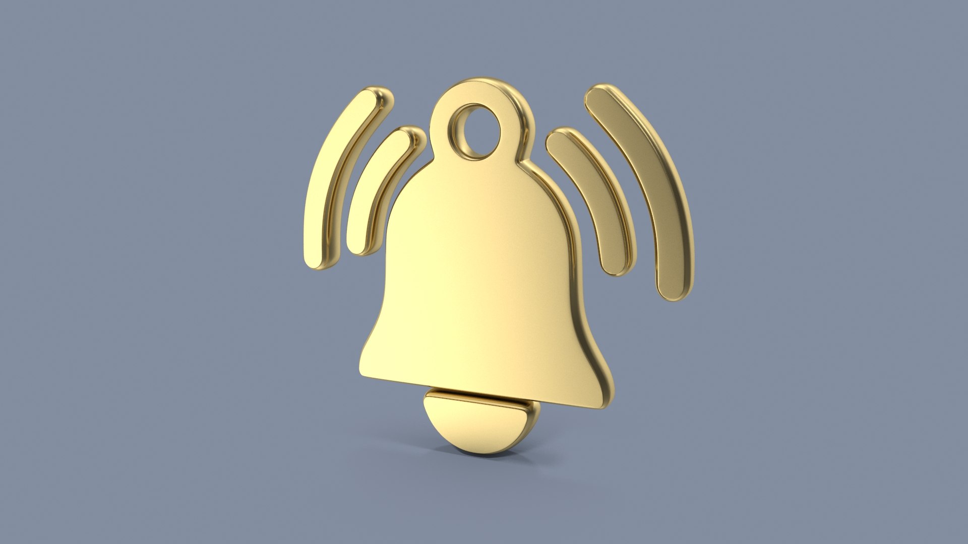 3D Notification Bell Symbol Gold Model - TurboSquid 2066706
