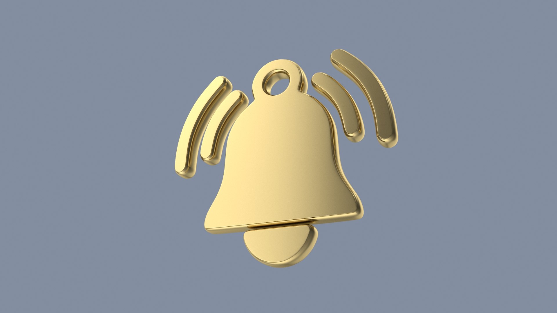 3D Notification Bell Symbol Gold Model - TurboSquid 2066706