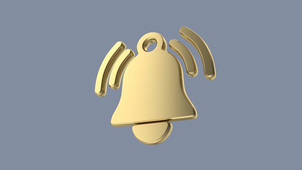 modelo 3d Notification Bell Symbol Gold - TurboSquid 2066706