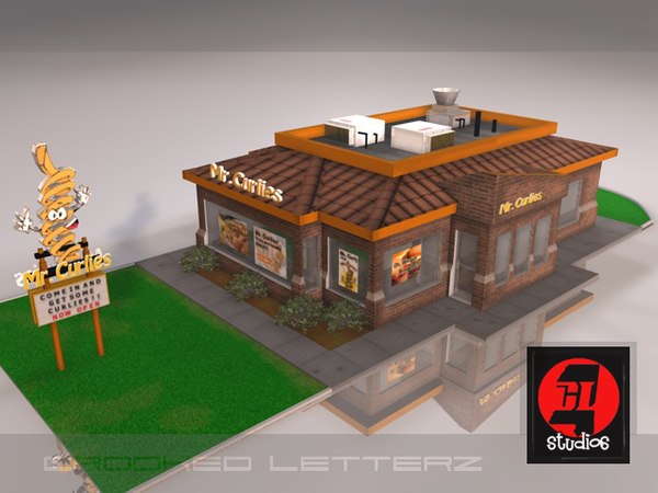3d fast food restuarant