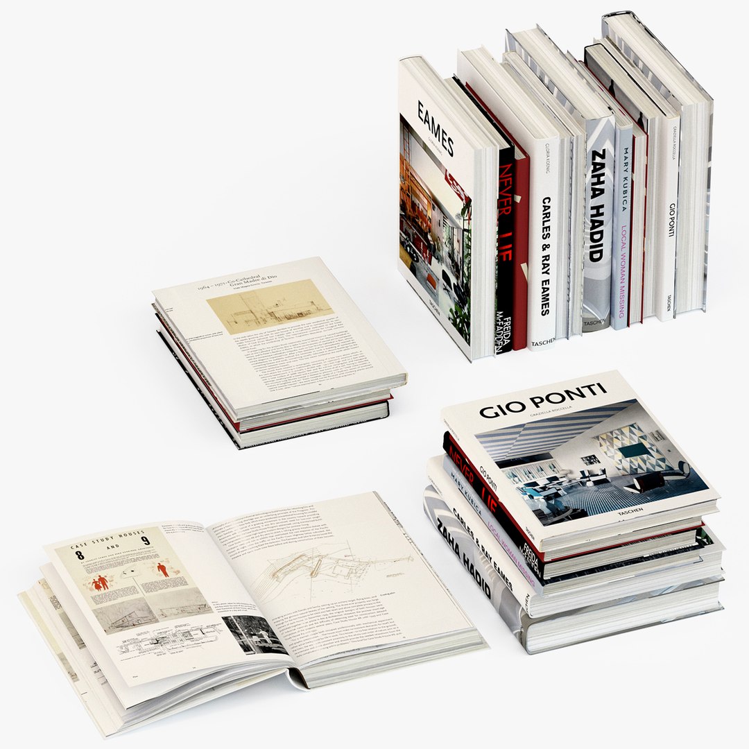 3D Set Of Books 6 Books And Open Version - TurboSquid 2147969