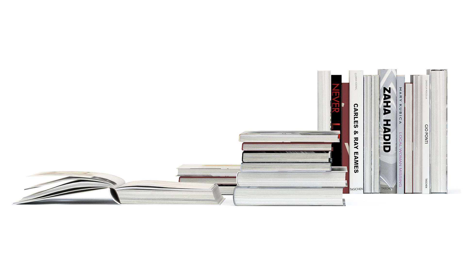 3D Set Of Books 6 Books And Open Version - TurboSquid 2147969