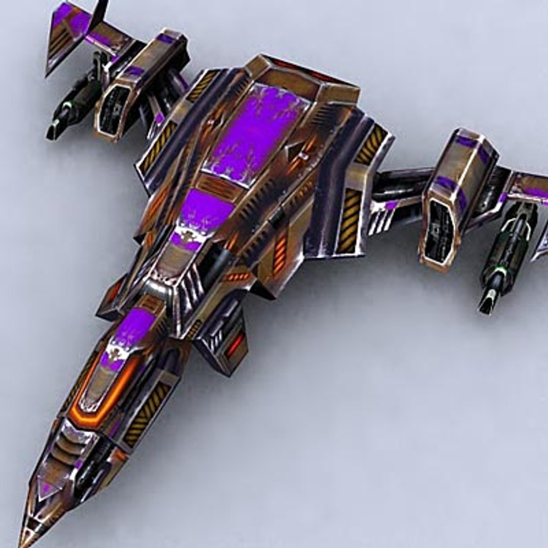 sci-fi space fighter 3d model