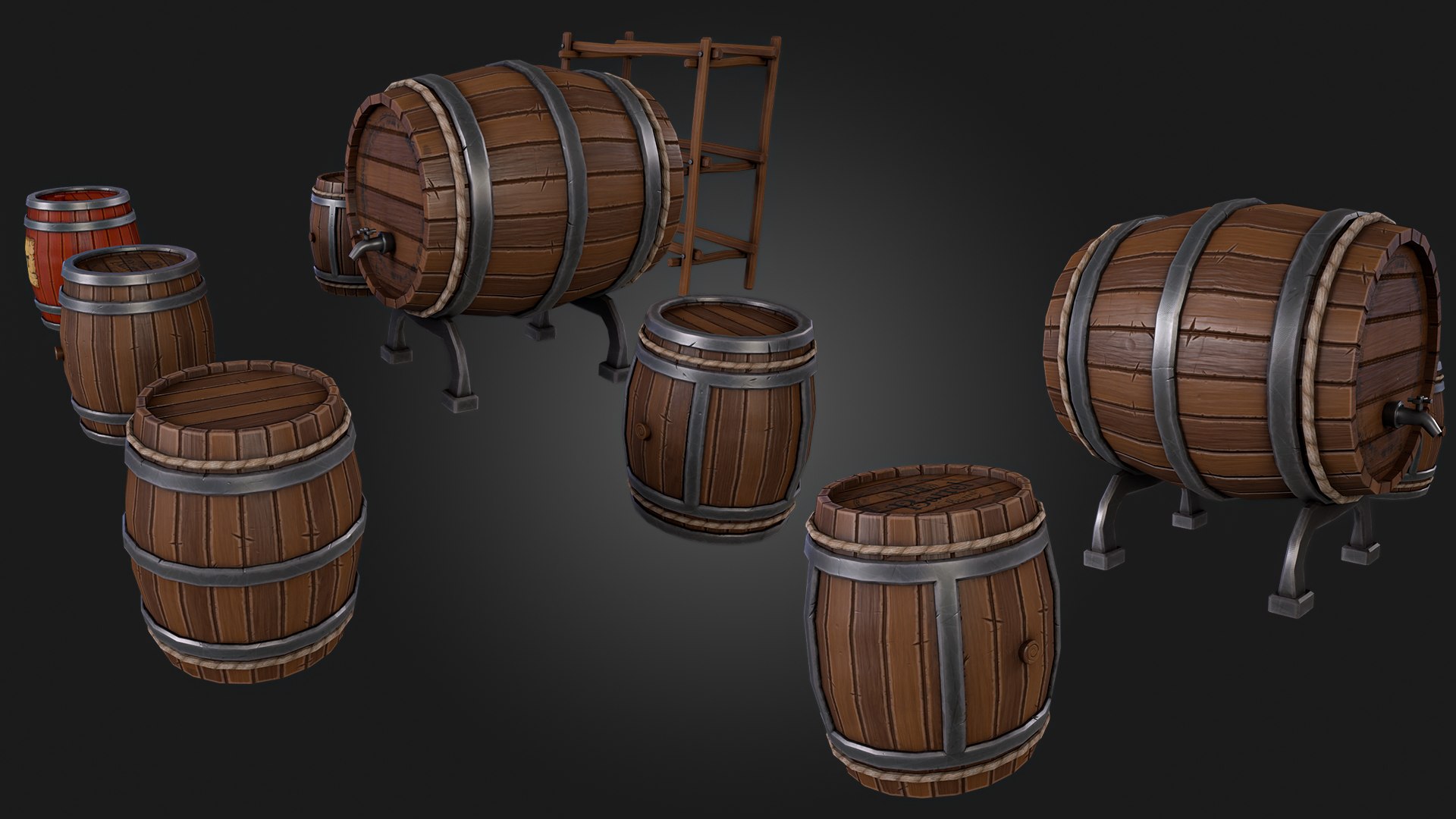 3D Barrels - TurboSquid 2246109