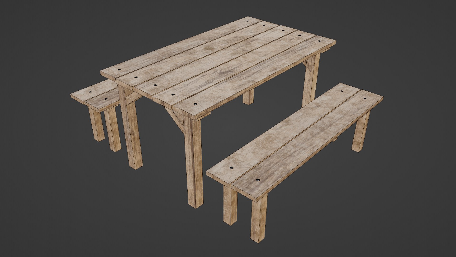 Wooden Table 3D Model - TurboSquid 2104045