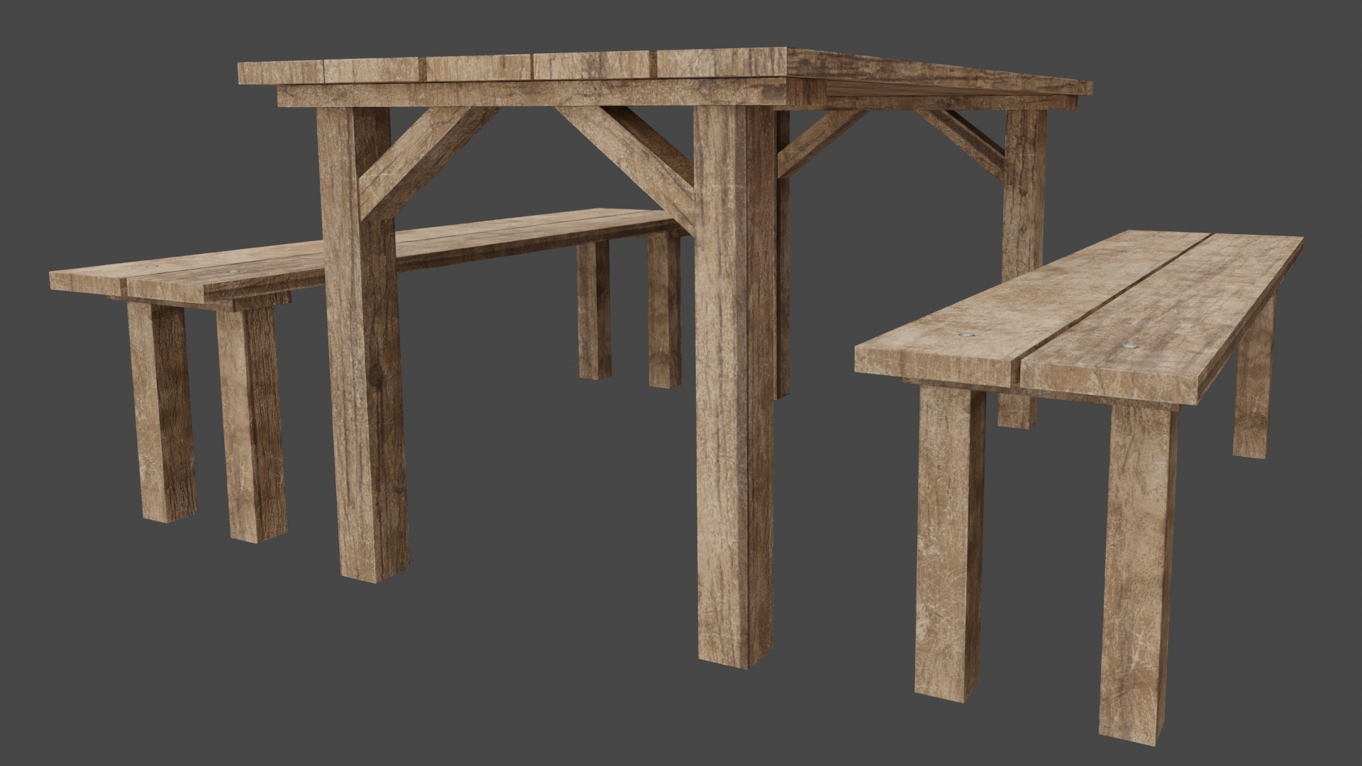 Wooden Table 3D Model - TurboSquid 2104045