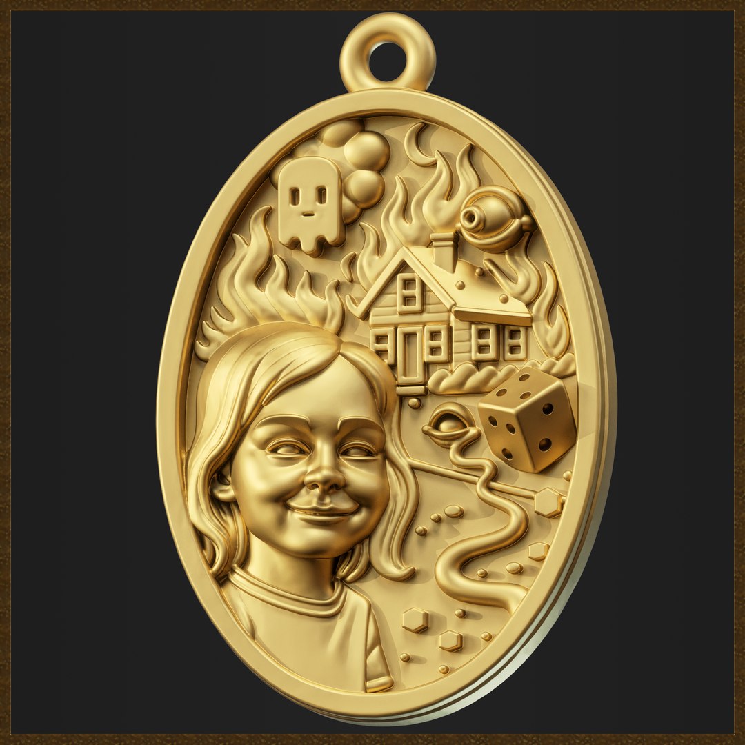 Meme Disaster Girl Abstract Pendant 3D - TurboSquid 2430415