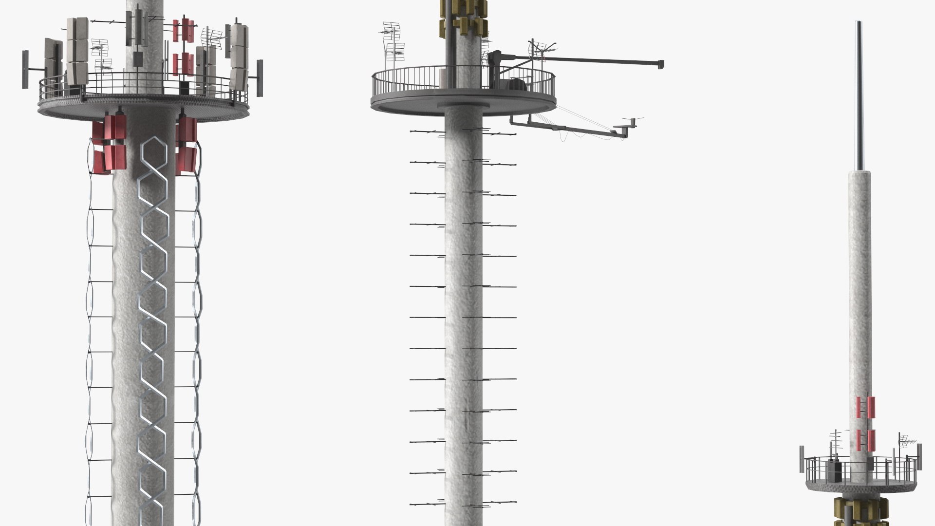 Television Towers Collection Model - TurboSquid 2210602