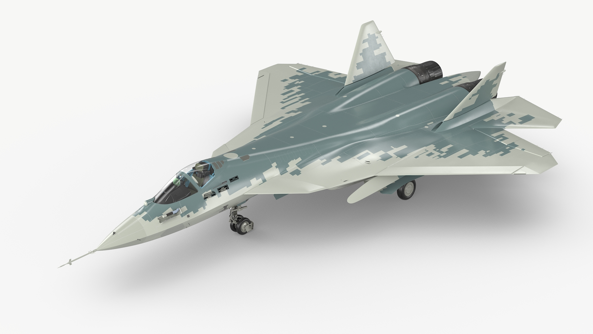 3D Model Su57 Stealth Jet Fighter Vehicle Grey Camo - TurboSquid 2515616