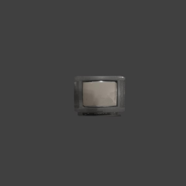 3d old retro tv 1950 model