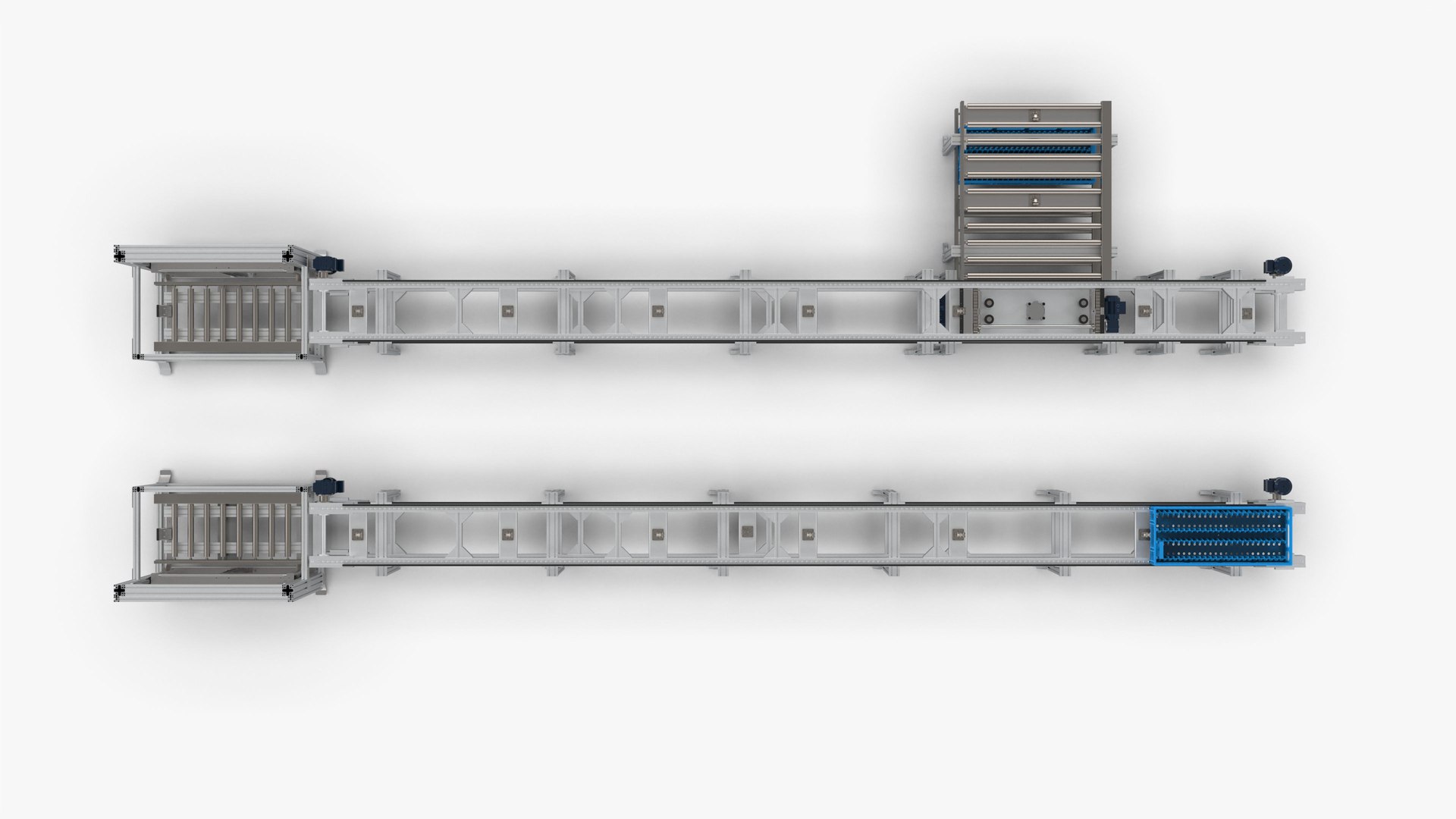 Double Layer Return And Double Speed Chain Assembly Line 3D Model ...