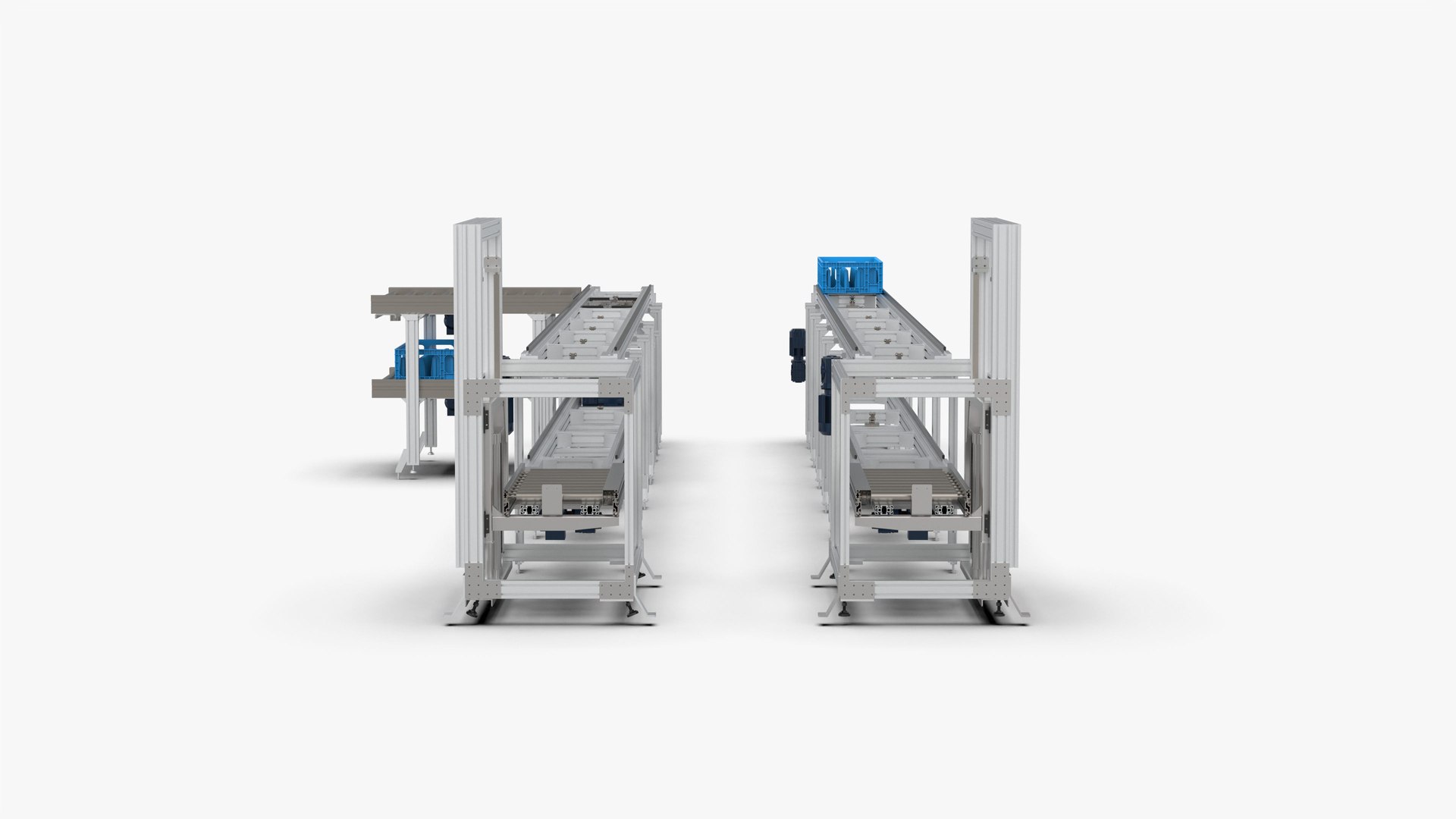 Double Layer Return And Double Speed Chain Assembly Line 3D Model ...