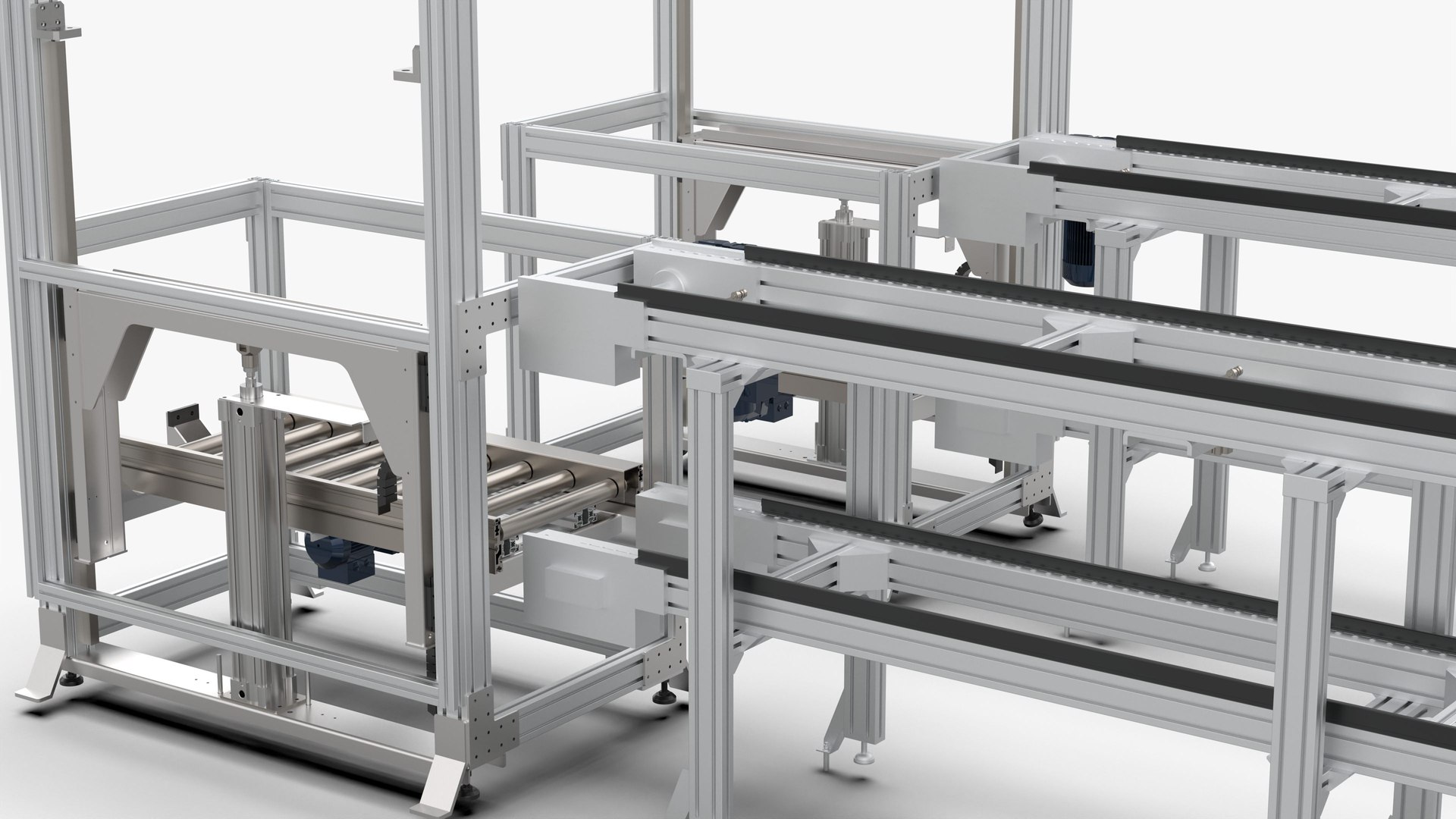 Double Layer Return And Double Speed Chain Assembly Line 3D Model ...