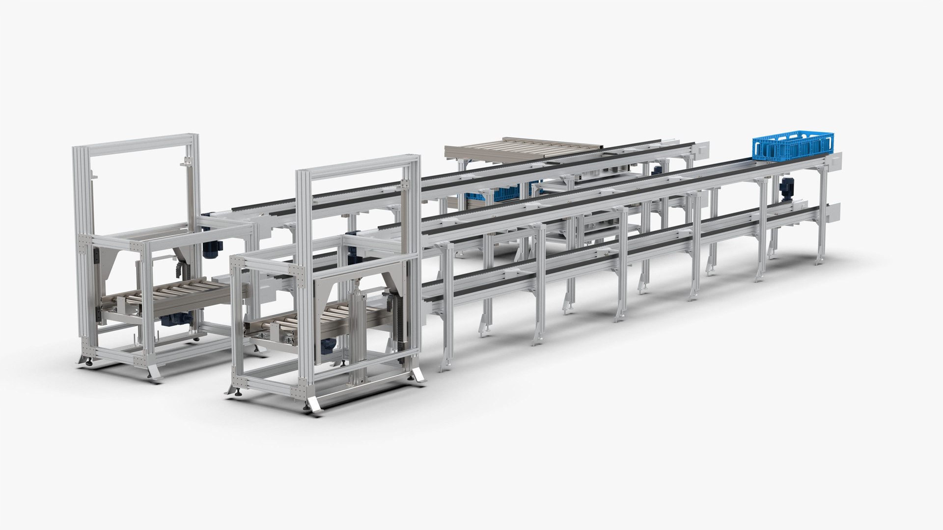 Double Layer Return And Double Speed Chain Assembly Line 3D Model ...