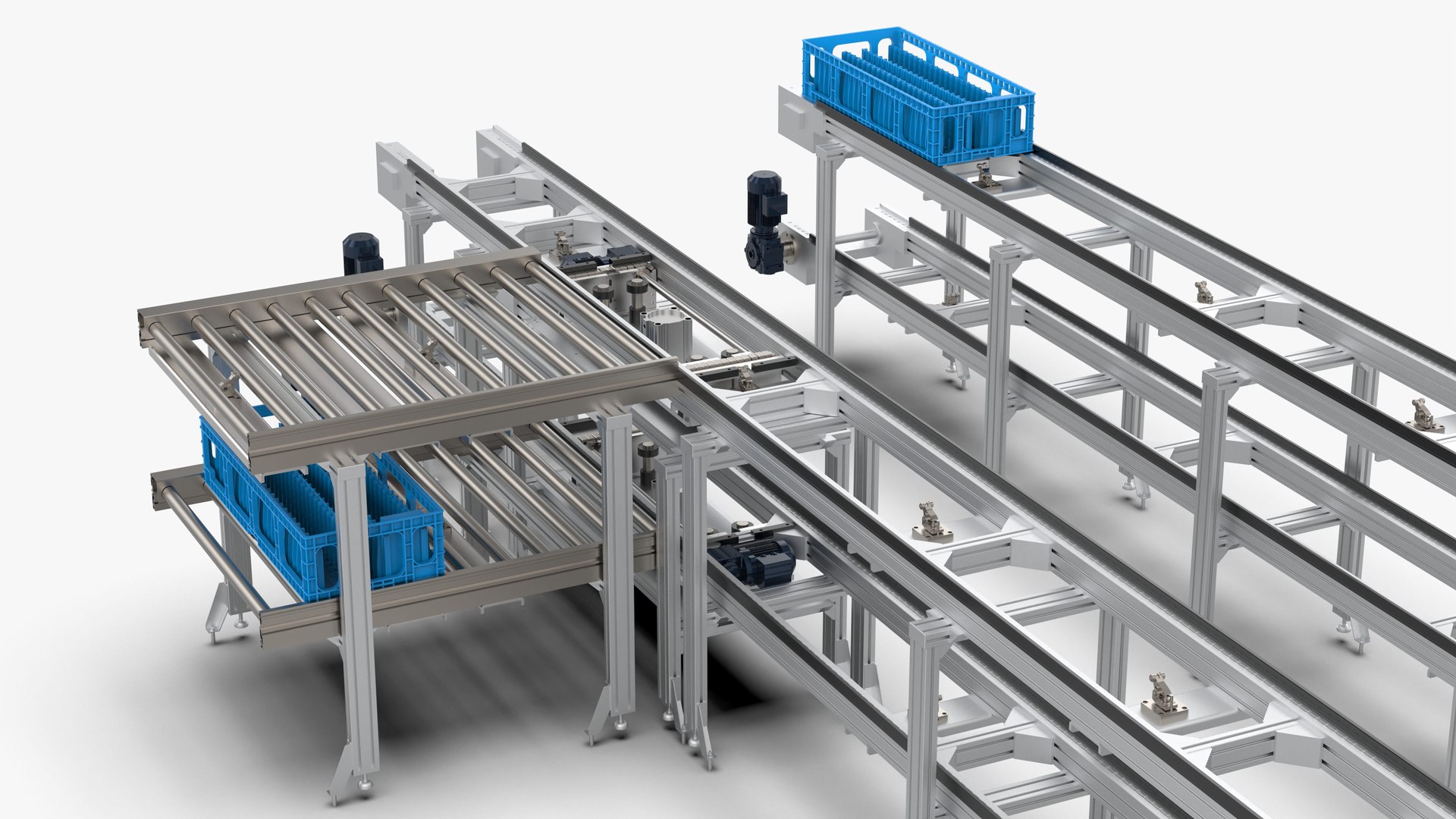 Double Layer Return And Double Speed Chain Assembly Line 3D Model ...