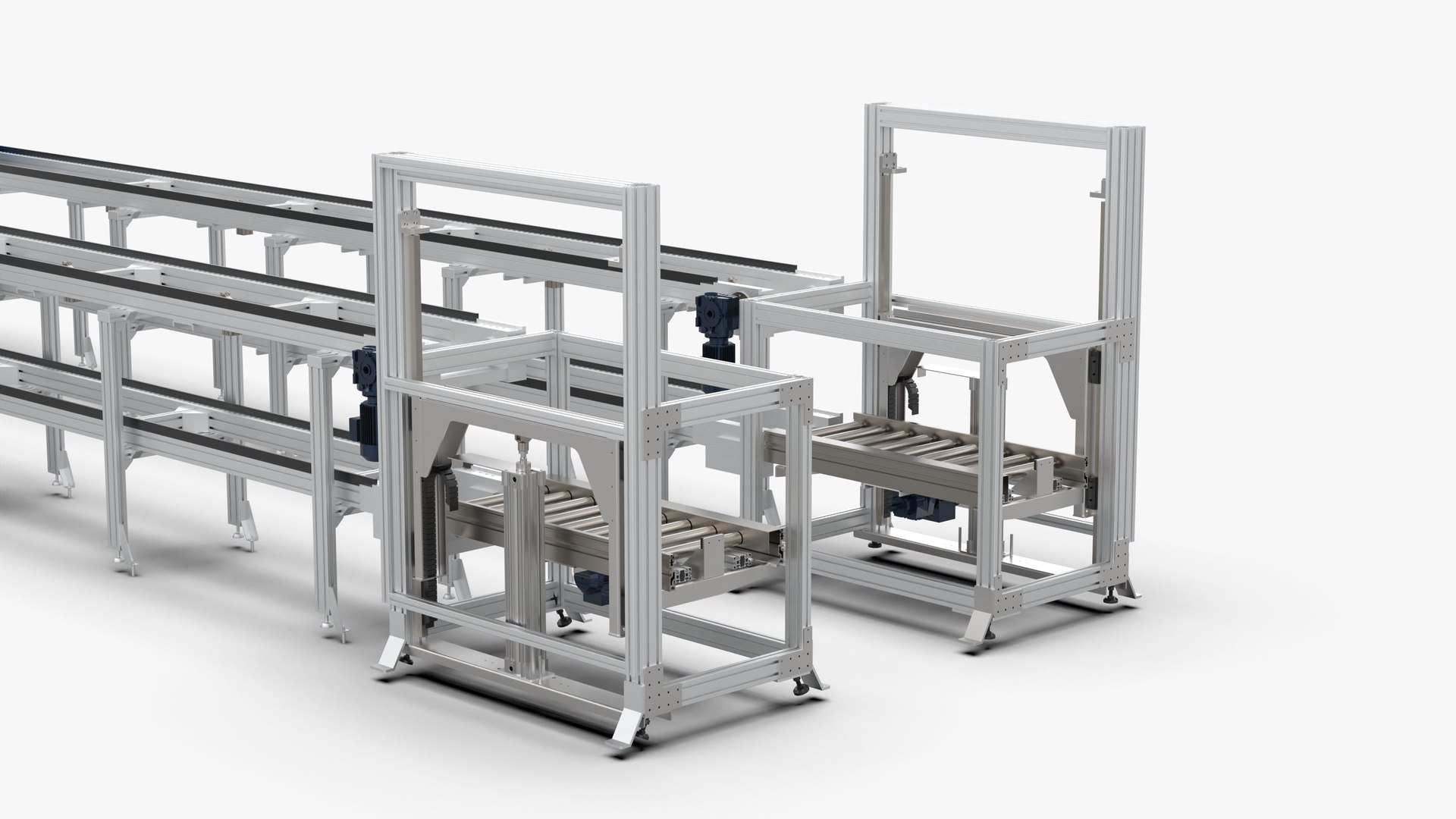 Double Layer Return And Double Speed Chain Assembly Line 3D Model ...