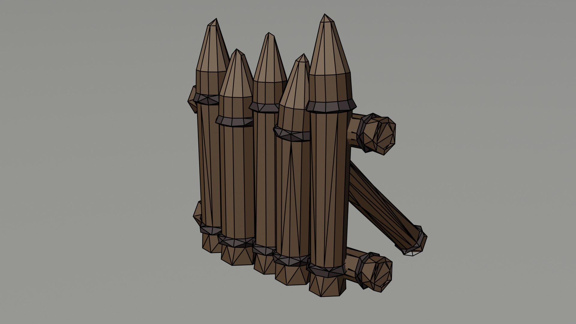 Low-poly cartoon wood defense barricades model - TurboSquid 1965728