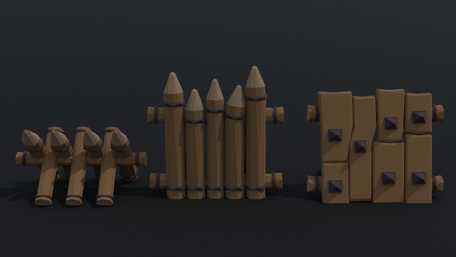 Low-poly Cartoon Wood Defense Barricades Model - TurboSquid 1965728