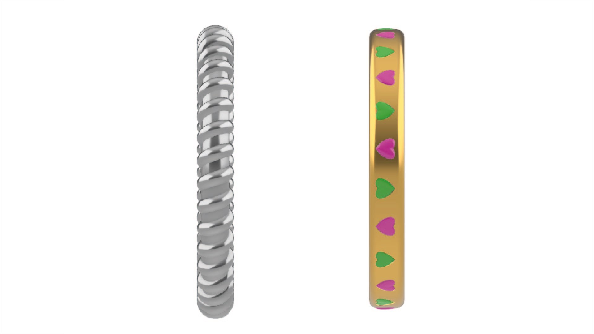 Screwed And Pop Heart Rings 3D Model - TurboSquid 2285111