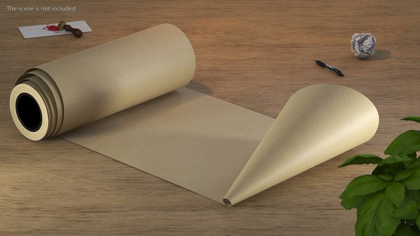 3D model Roll of Kraft Paper Unfolded - TurboSquid 1872912