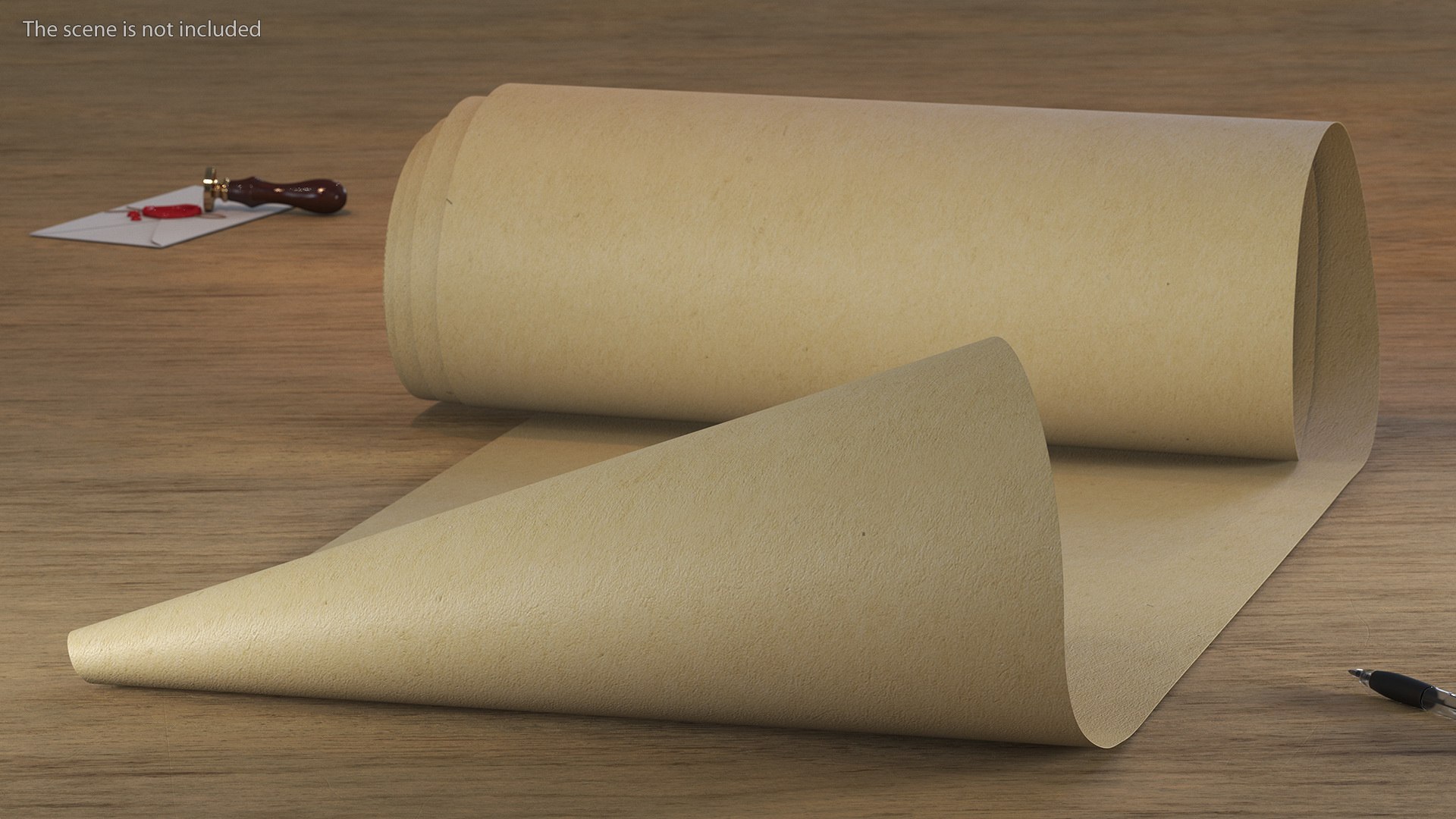 3D Model Roll Of Kraft Paper Unfolded - TurboSquid 1872912