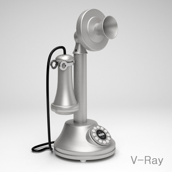photoreal antique phone candlestick 3d model