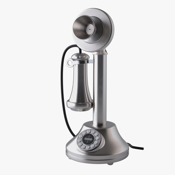 photoreal antique phone candlestick 3d model