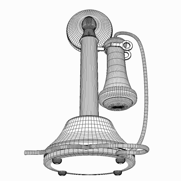 photoreal antique phone candlestick 3d model