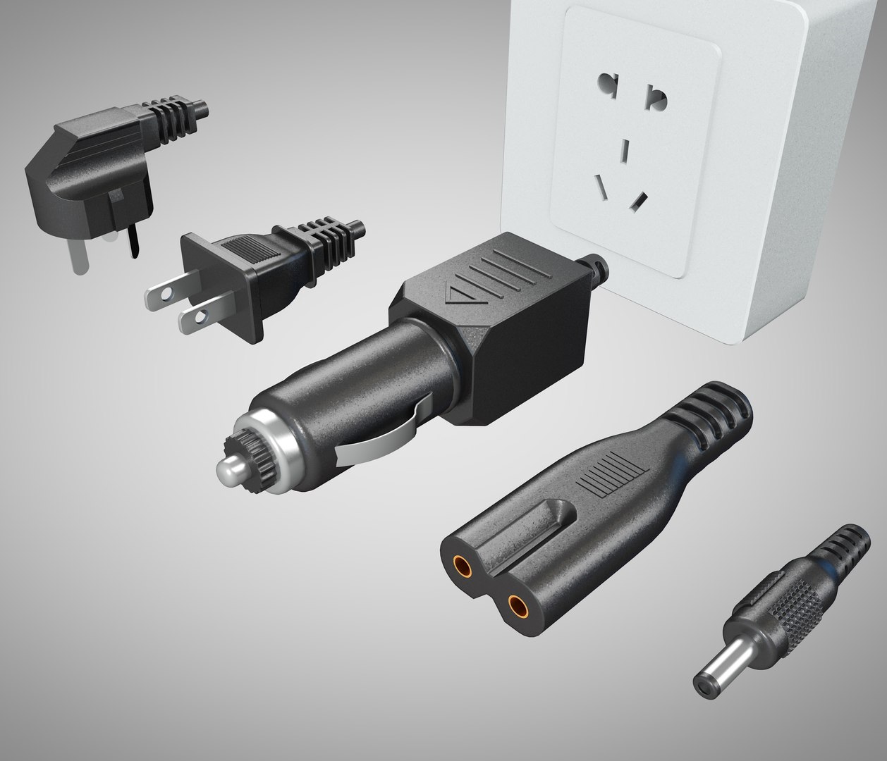 Adapter plug power 3D model - TurboSquid 1280697