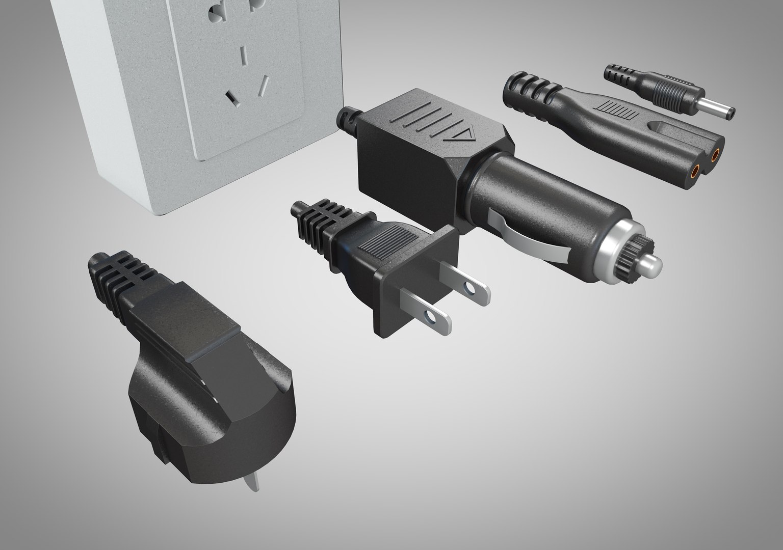 Adapter plug power 3D model - TurboSquid 1280697