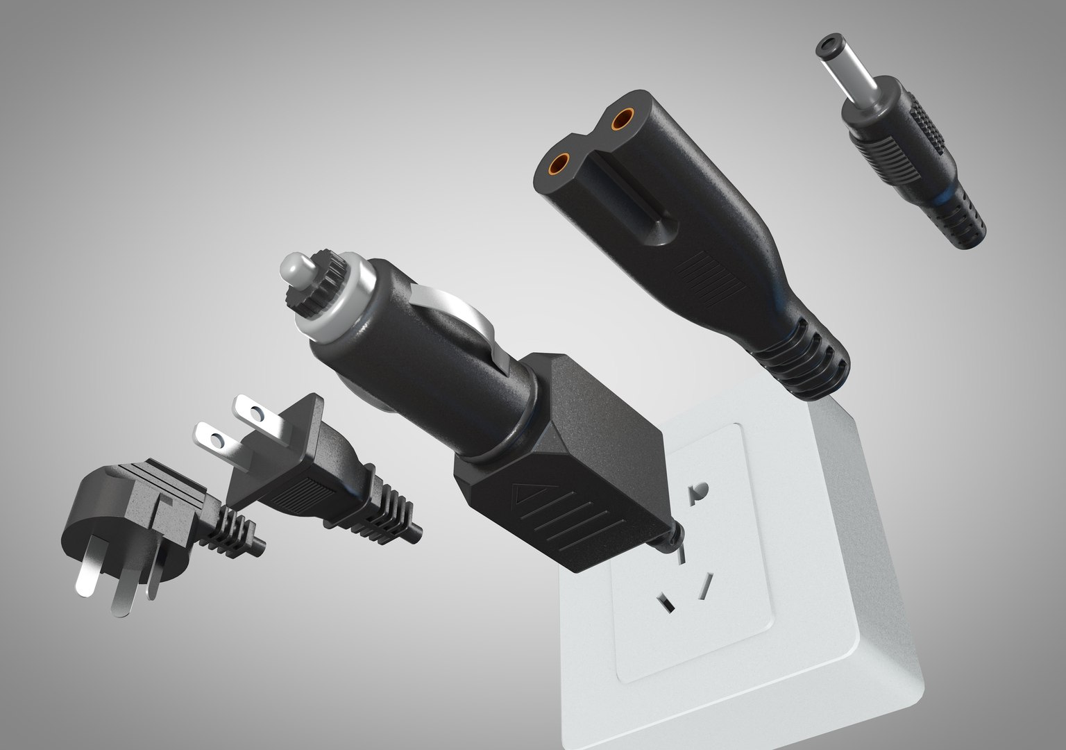 Adapter plug power 3D model - TurboSquid 1280697