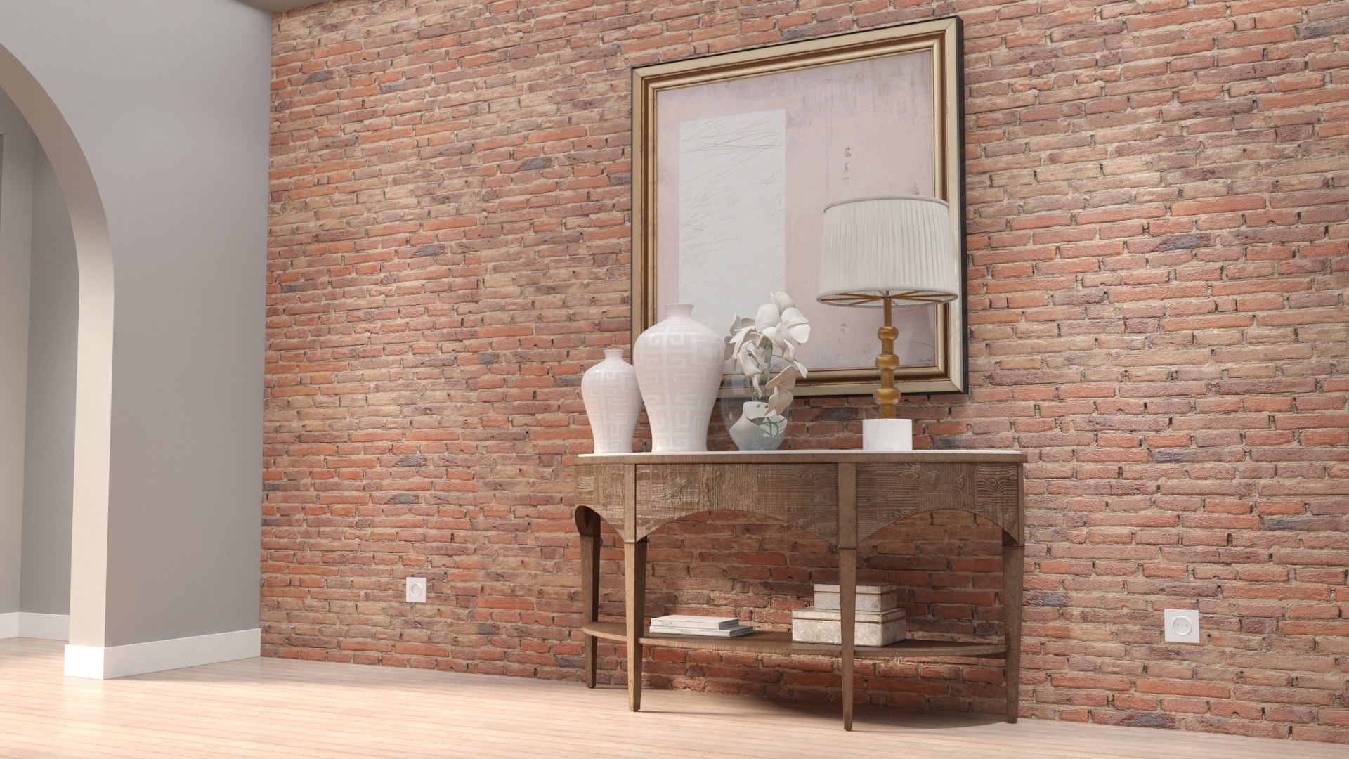 Ethan Allen Clair de Demilune Entryway 3D - TurboSquid 1977424
