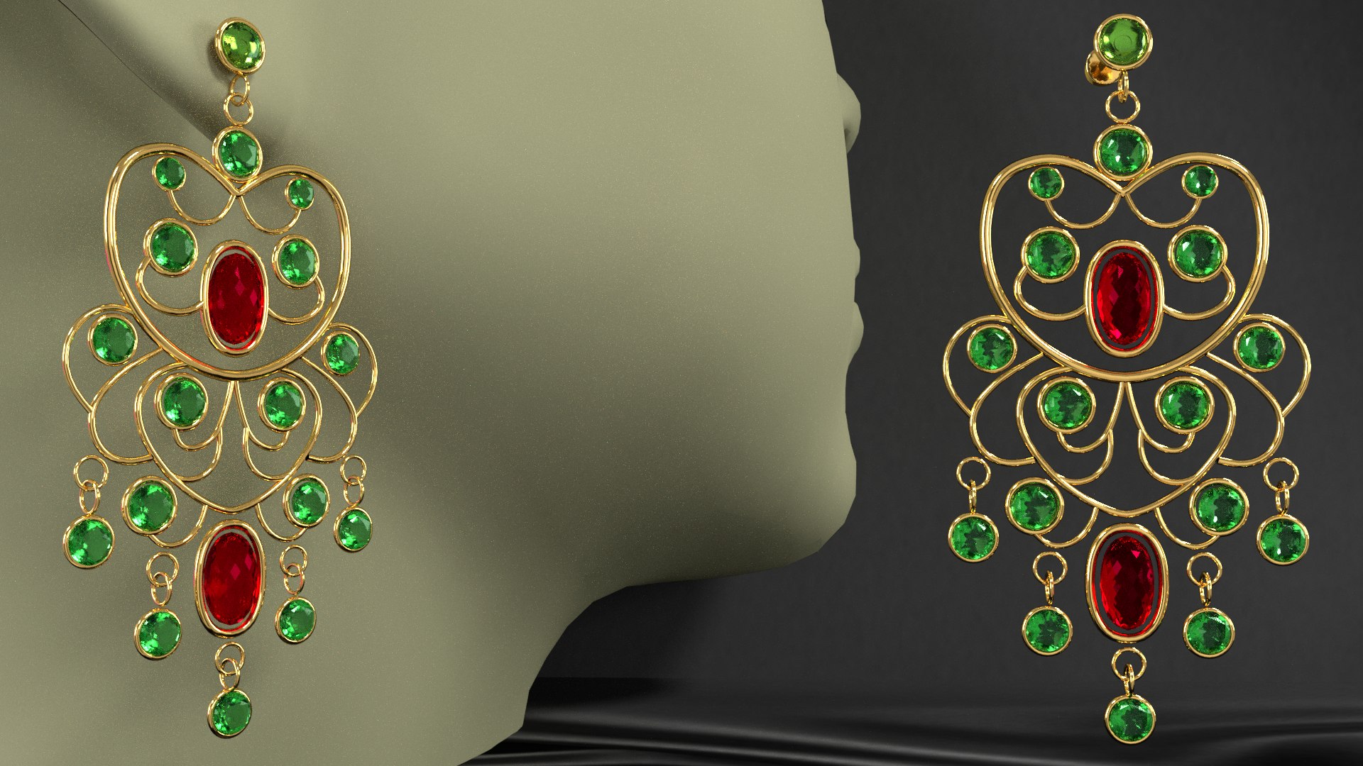 3D model earrings - TurboSquid 1835382