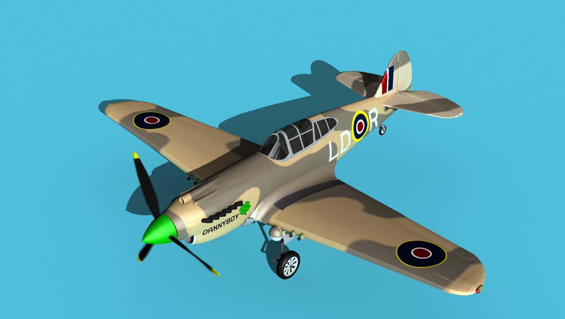 3D Curtiss P-40B Tomahawk V02 RAF - TurboSquid 1914758