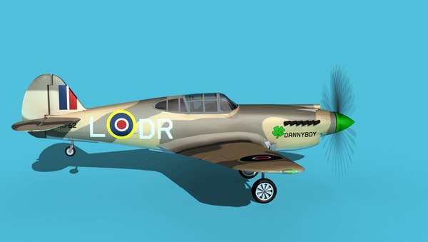 3D Curtiss P-40B Tomahawk V02 RAF - TurboSquid 1914758