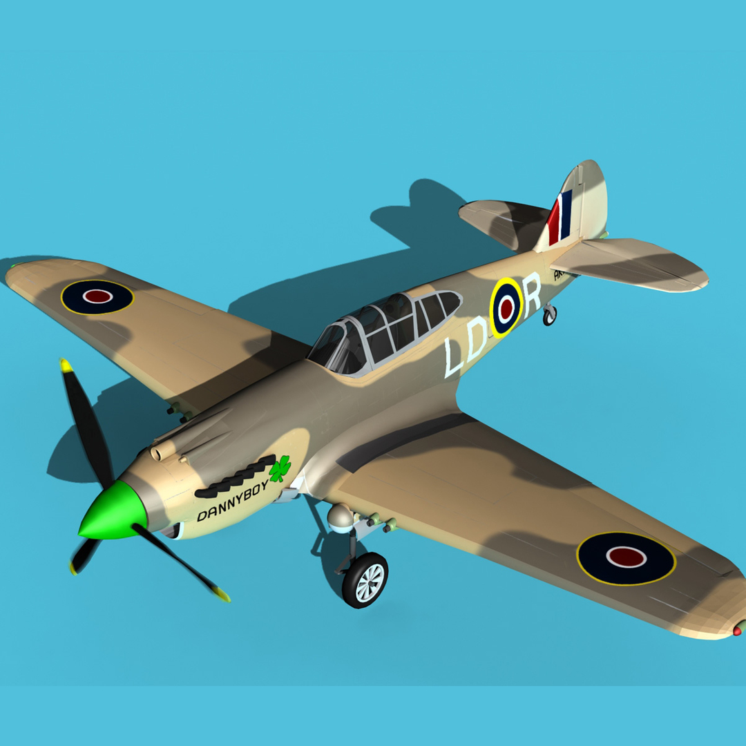 3D Curtiss P-40B Tomahawk V02 RAF - TurboSquid 1914758
