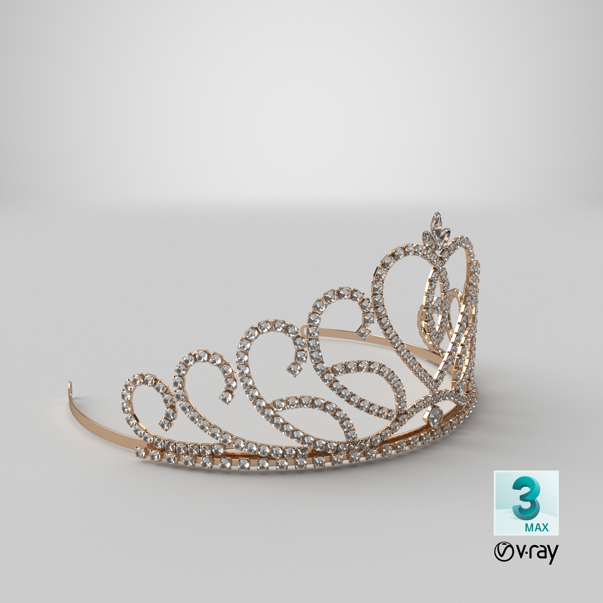 Golden tiara 3D model - TurboSquid 1400772