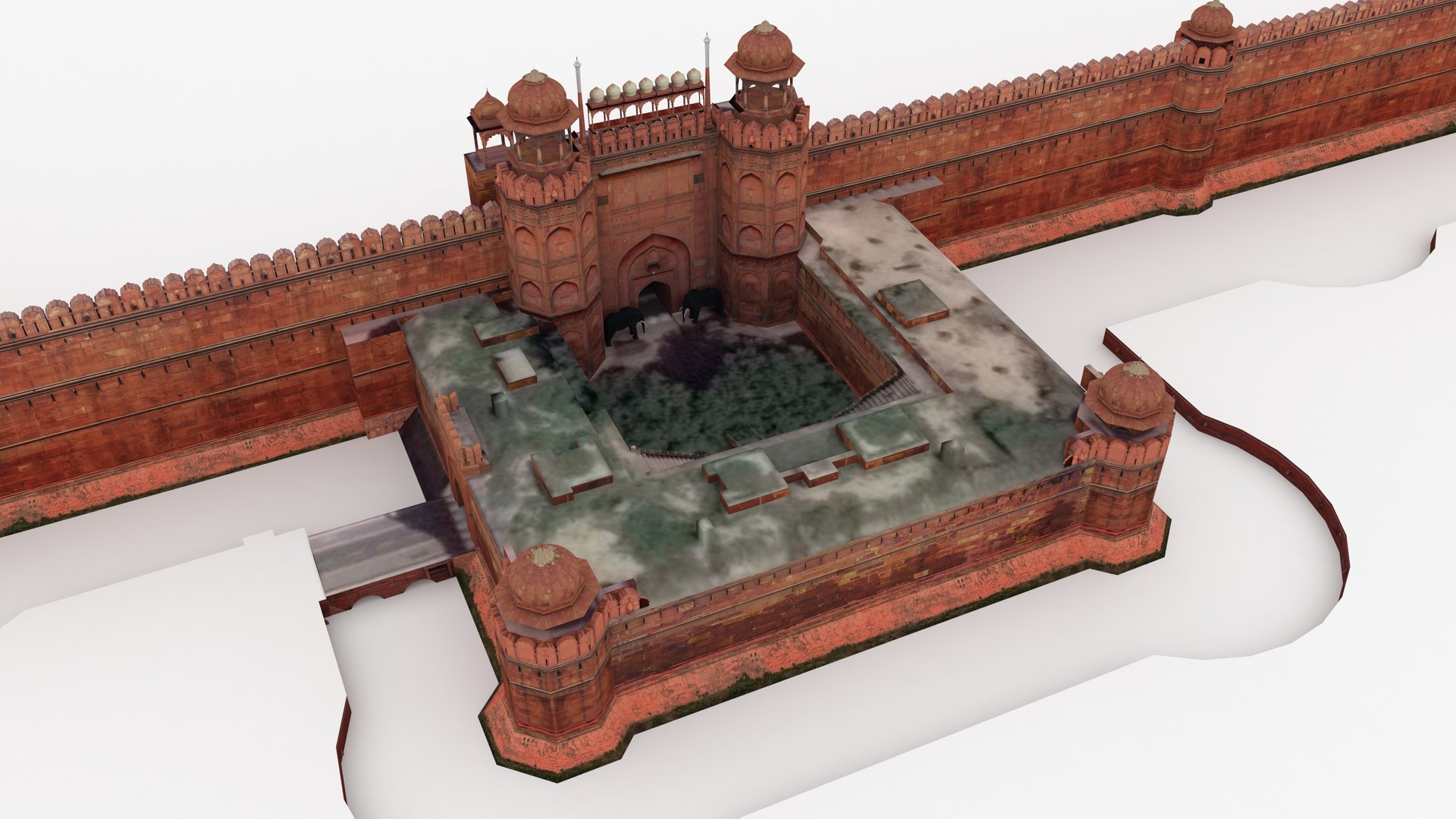 3D red fort india - TurboSquid 1671450