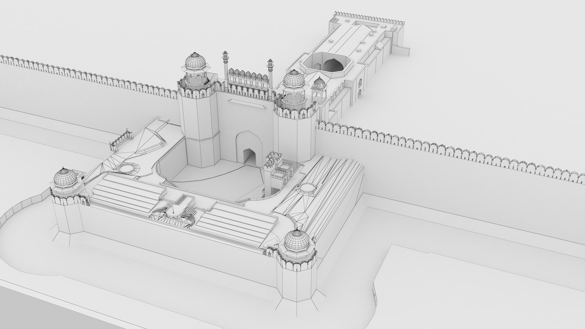 3D red fort india - TurboSquid 1671450