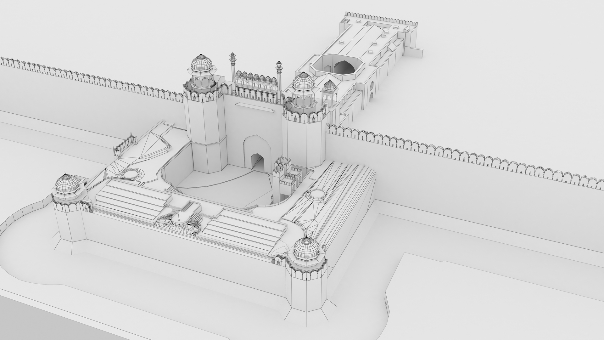 3D red fort india - TurboSquid 1671450