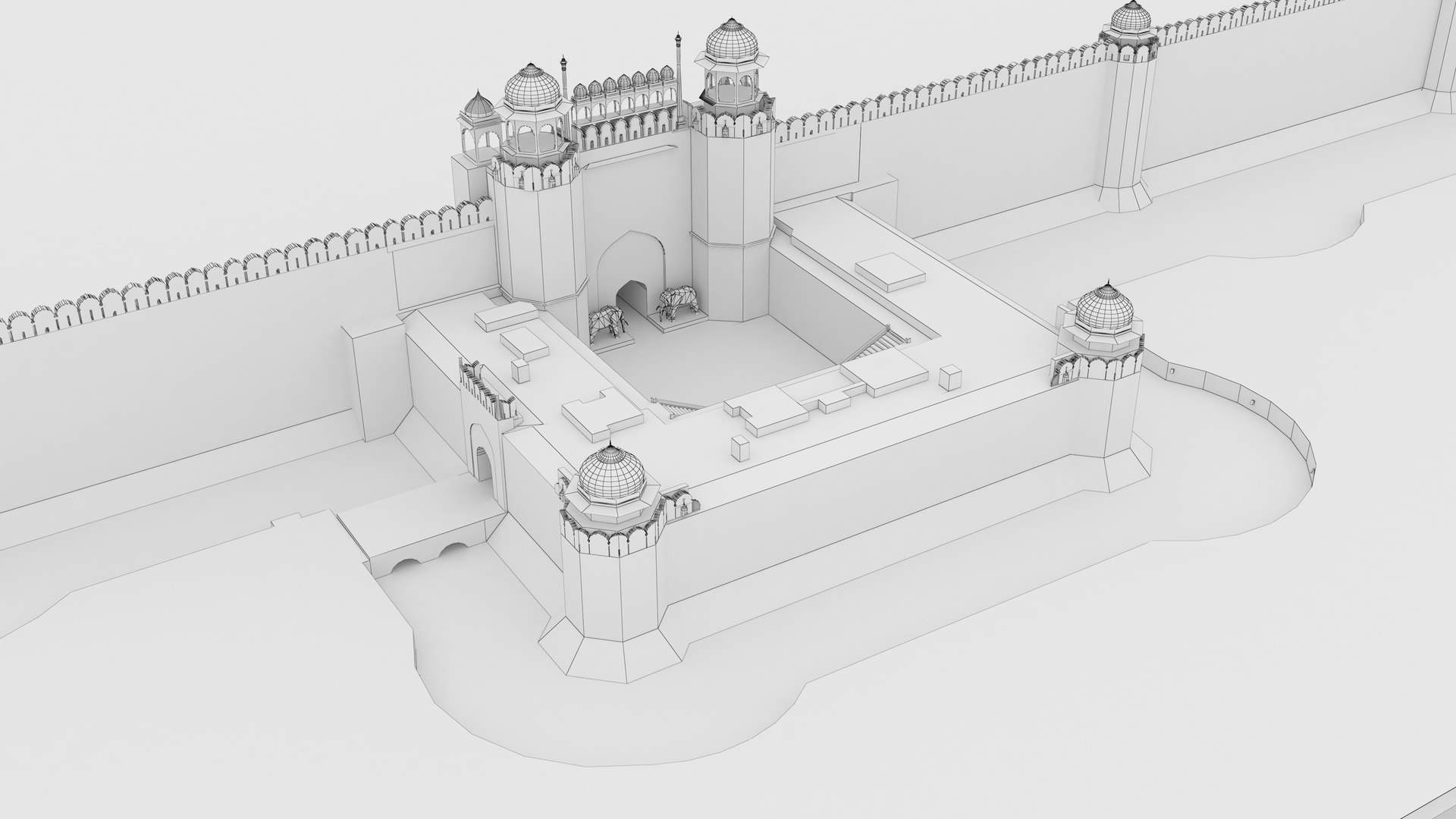3D Red Fort India - TurboSquid 1671450