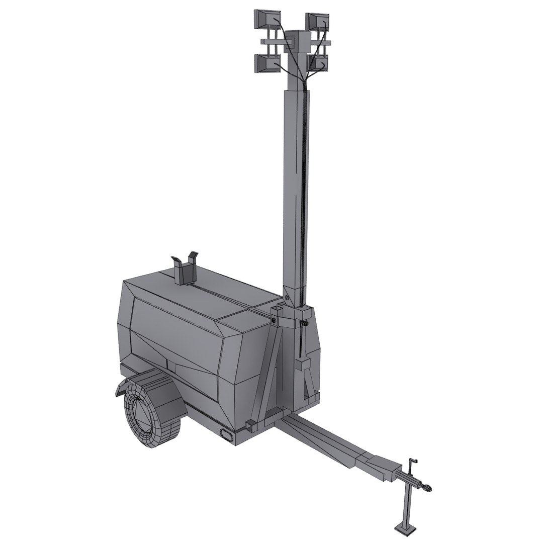 ready mobile generator light rig 3d model