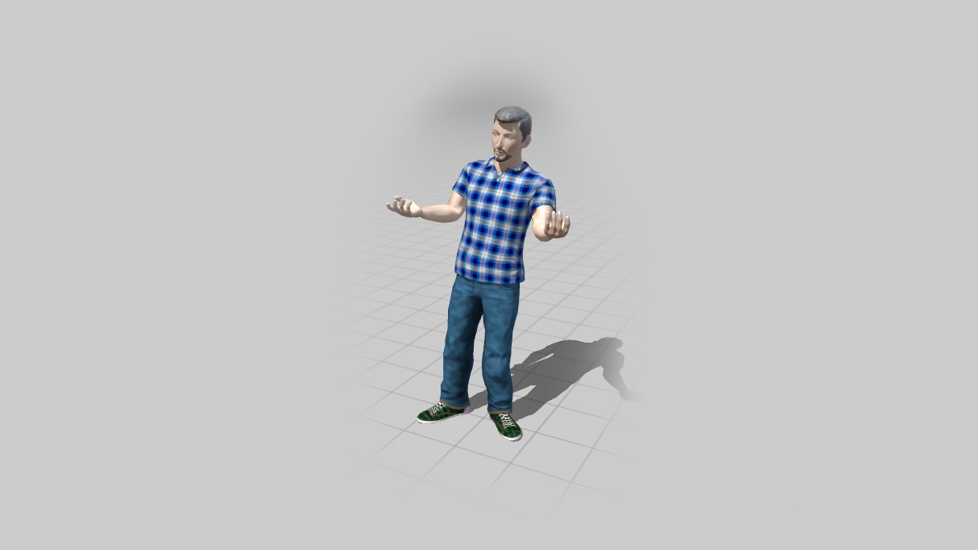 3D Man with blue shirts model - TurboSquid 1901712