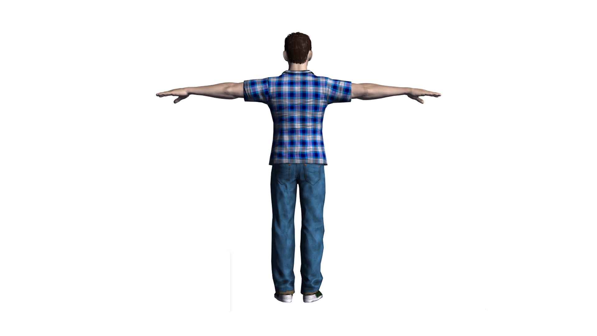 3D Man with blue shirts model - TurboSquid 1901712