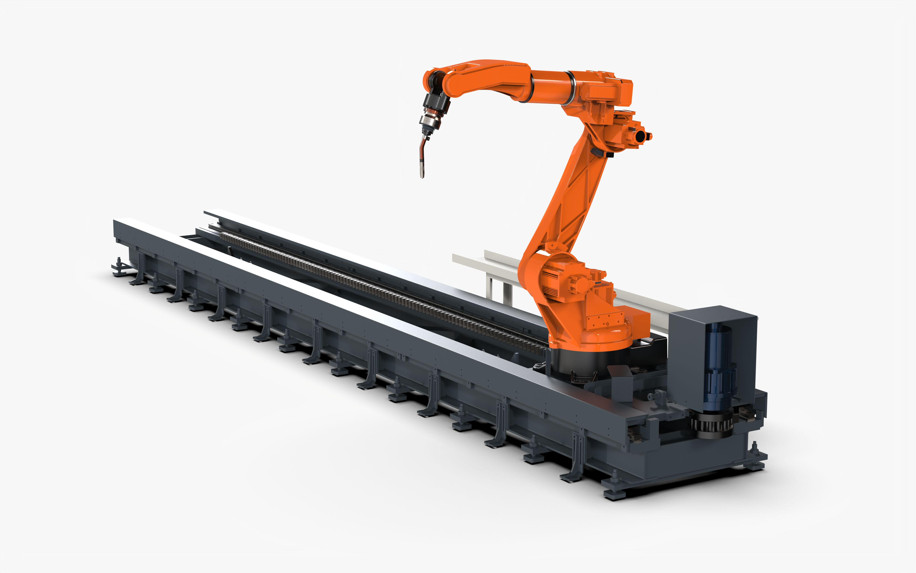 modelo 3d Robot de soldadura de seis ejes y riel de tierra - TurboSquid 1996735