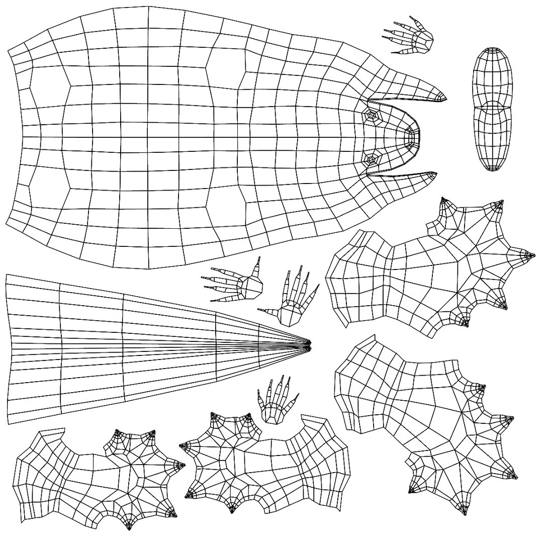 3d Base Mesh Komodo Dragon Model